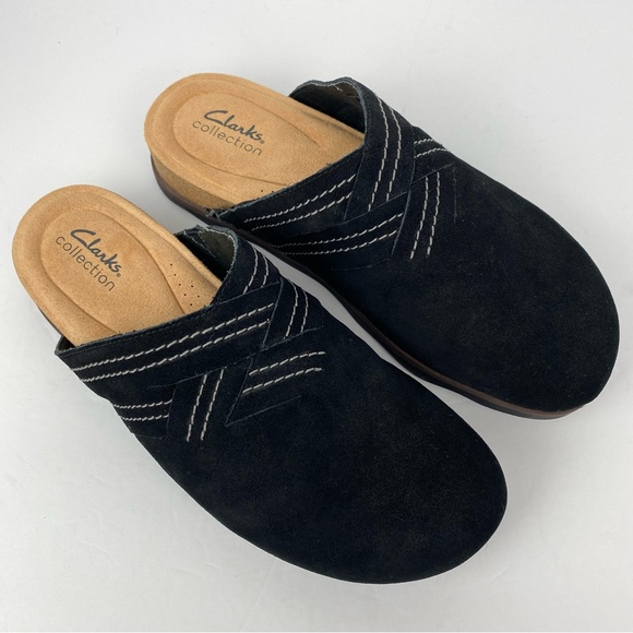 Clarks | Shoes | Clarks Size 95 Womens Brynn Black Suede Slip On Glide ...